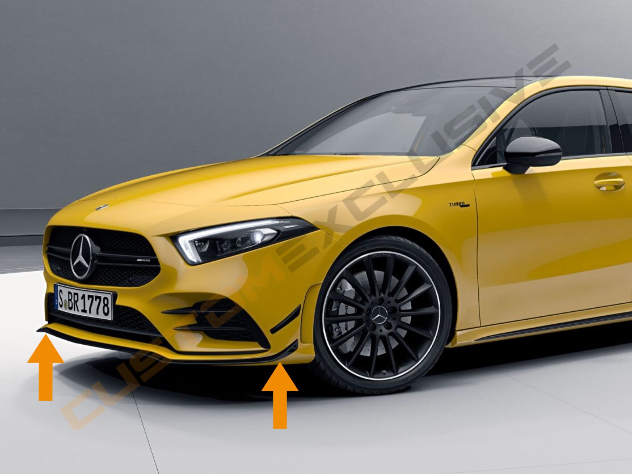 Mercedes A-Klasse W177/V177 A35 AMG Aerodynamica front splitter ...