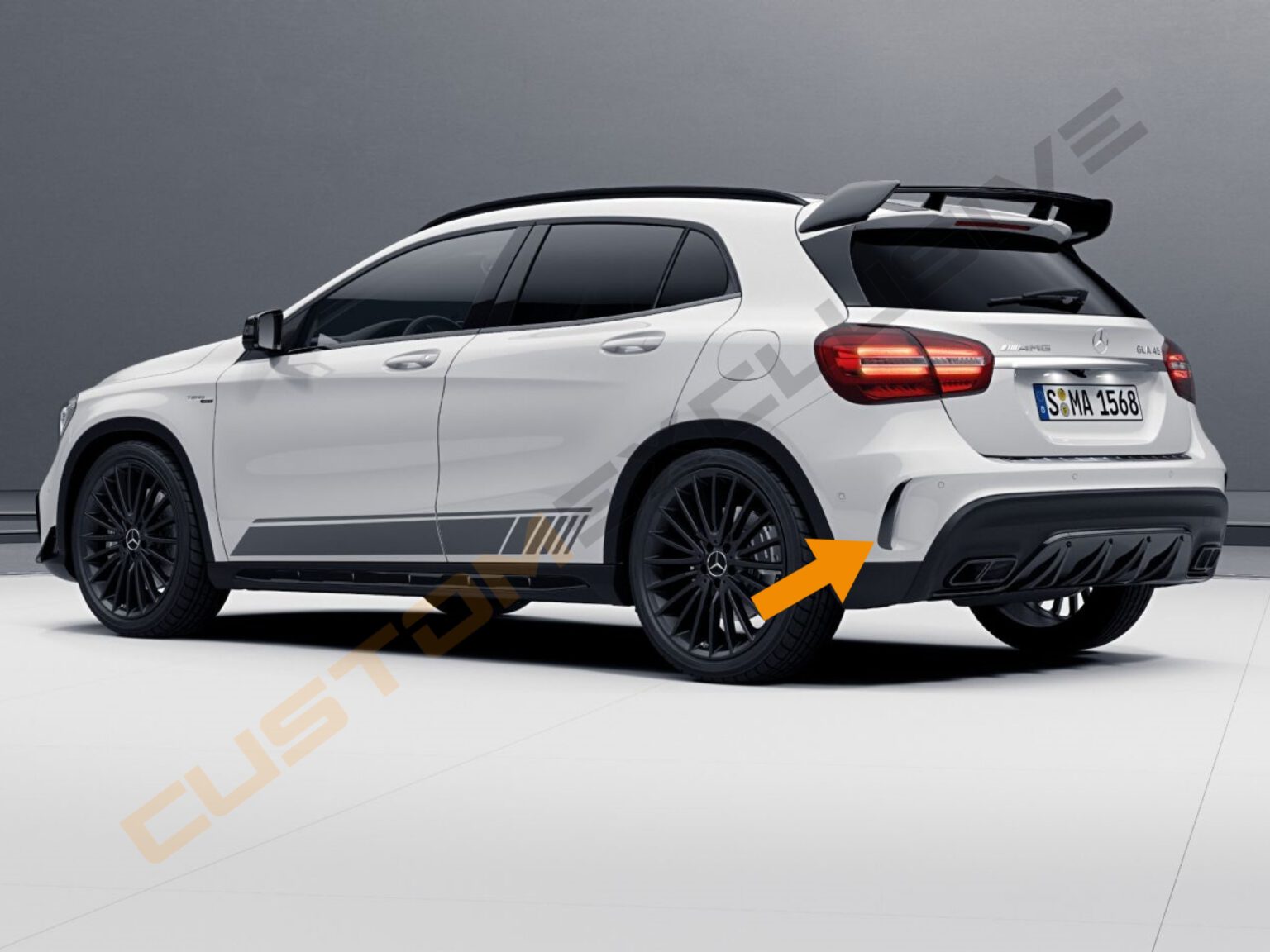 Mercedes GLA X156 GLA45 AMG look achterbumper splitters – Custom Exclusive